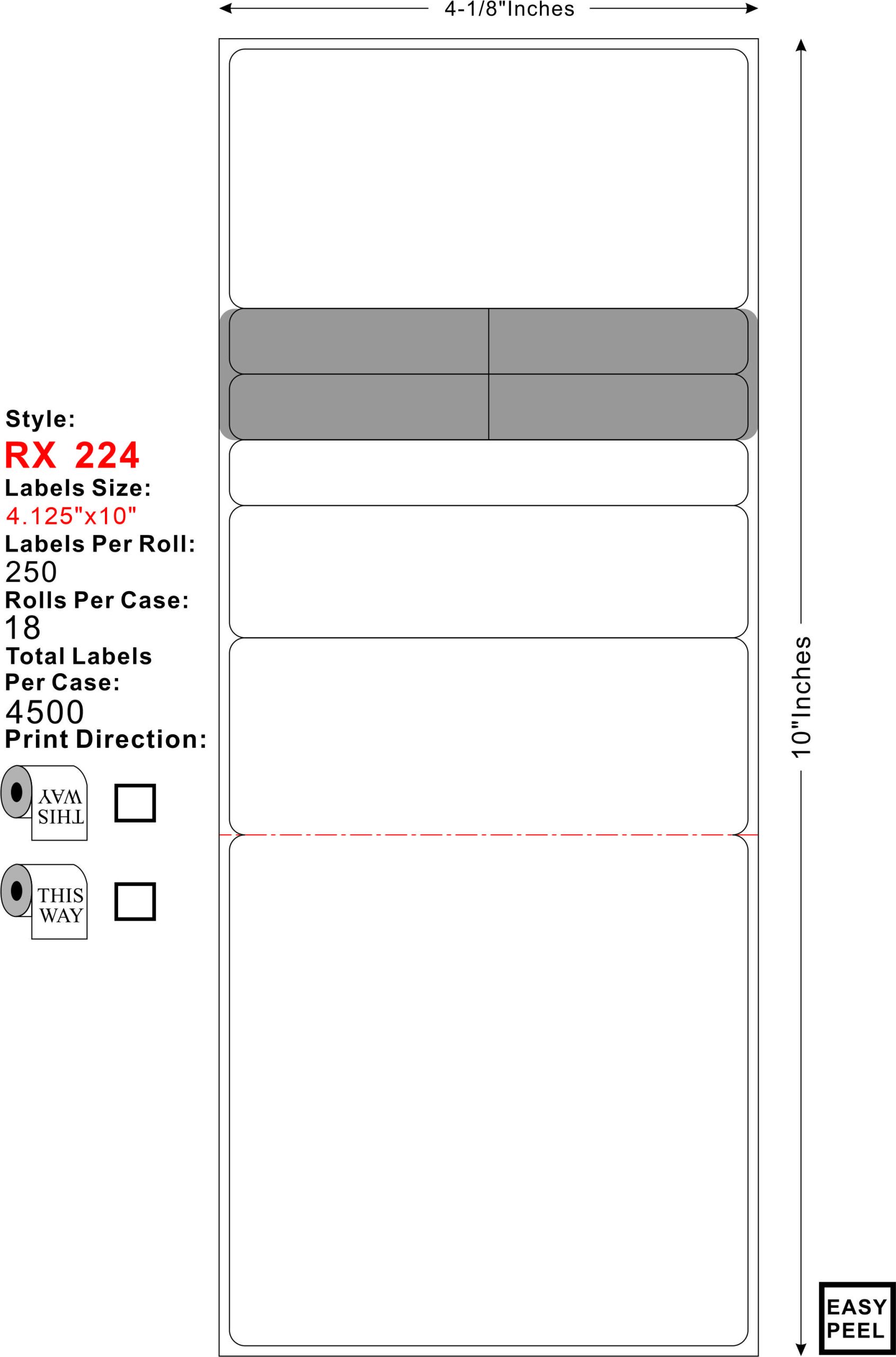RX-224 – Standard Prescription Label 4,500 labels/case - Medicolor